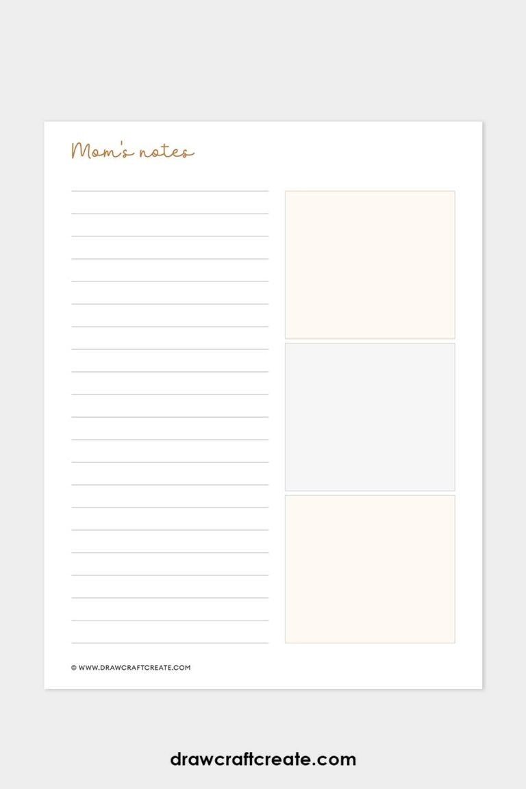 Free Printable Mom's Planner Template (25 Pages) - Draw Craft Create
