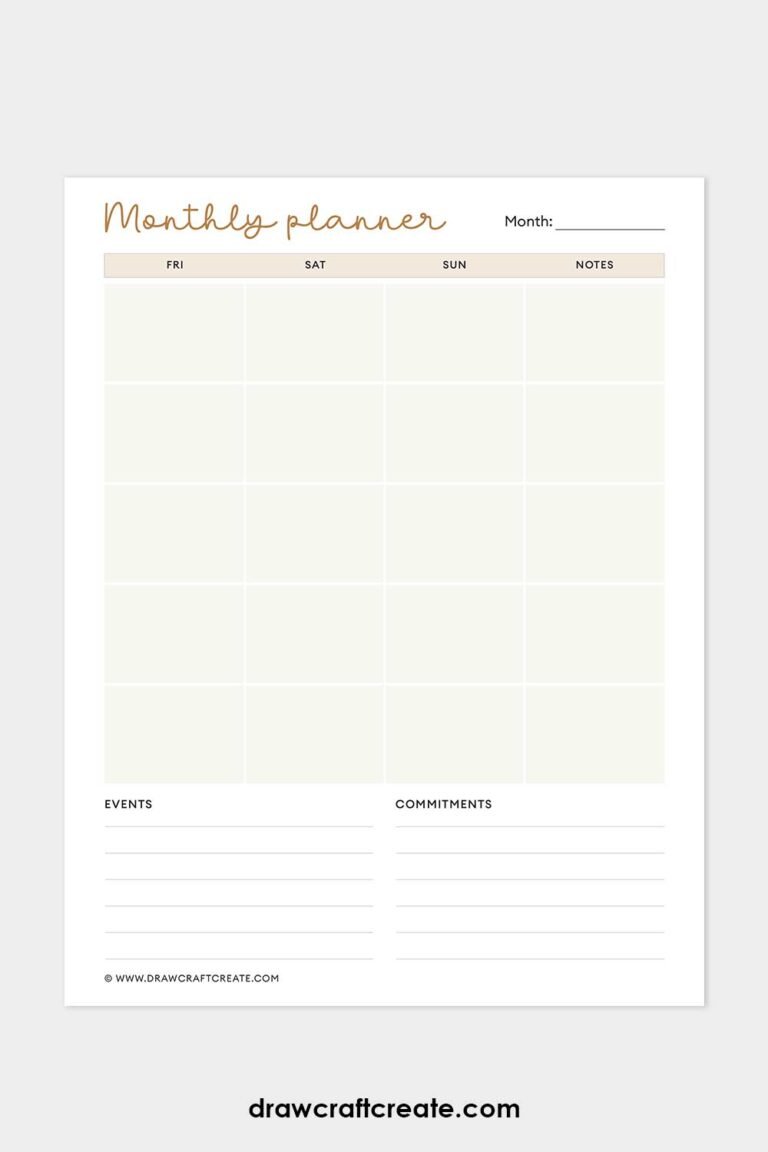 Free Printable Mom's Planner Template (25 Pages) - Draw Craft Create