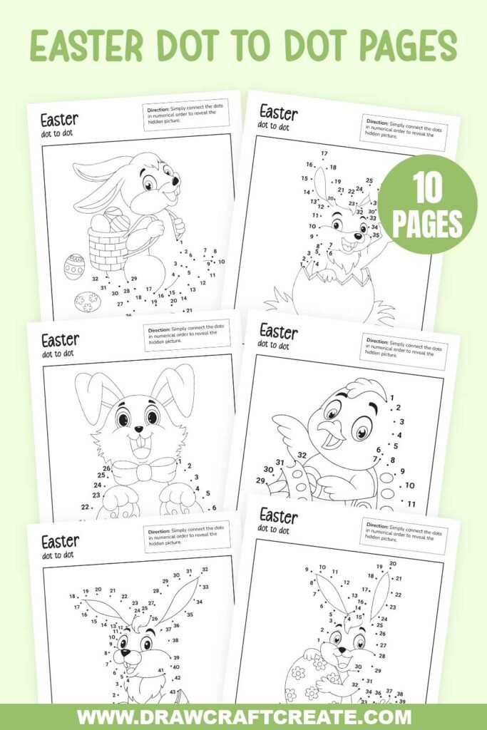 10 Free Printable Easter Dot To Dot Pages - Draw Craft Create