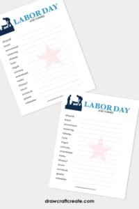 Free Printable Labor Day Word Scramble - Draw Craft Create