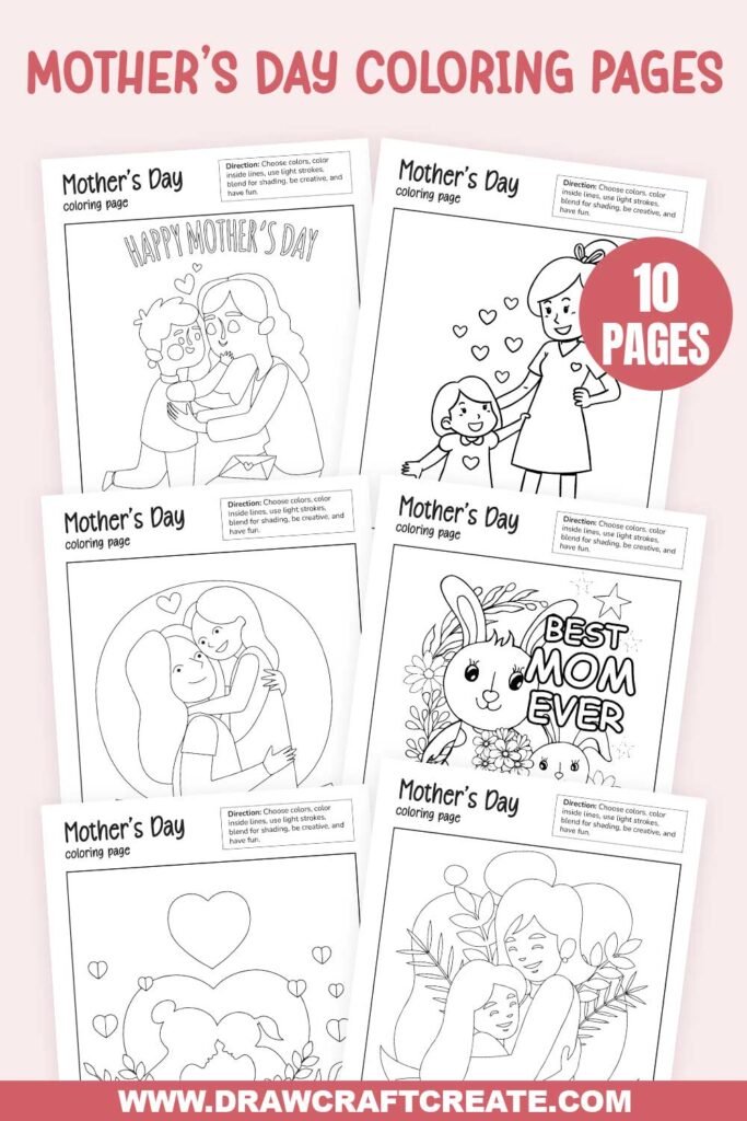 Free Printable Mother's Day Coloring Pages - Draw Craft Create