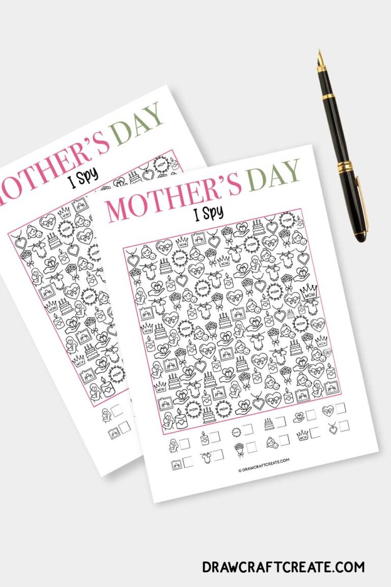 Free Printable Mother's Day I Spy Game - Draw Craft Create