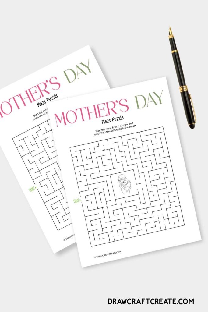 Free Printable Mother's Day Maze Puzzle - Draw Craft Create