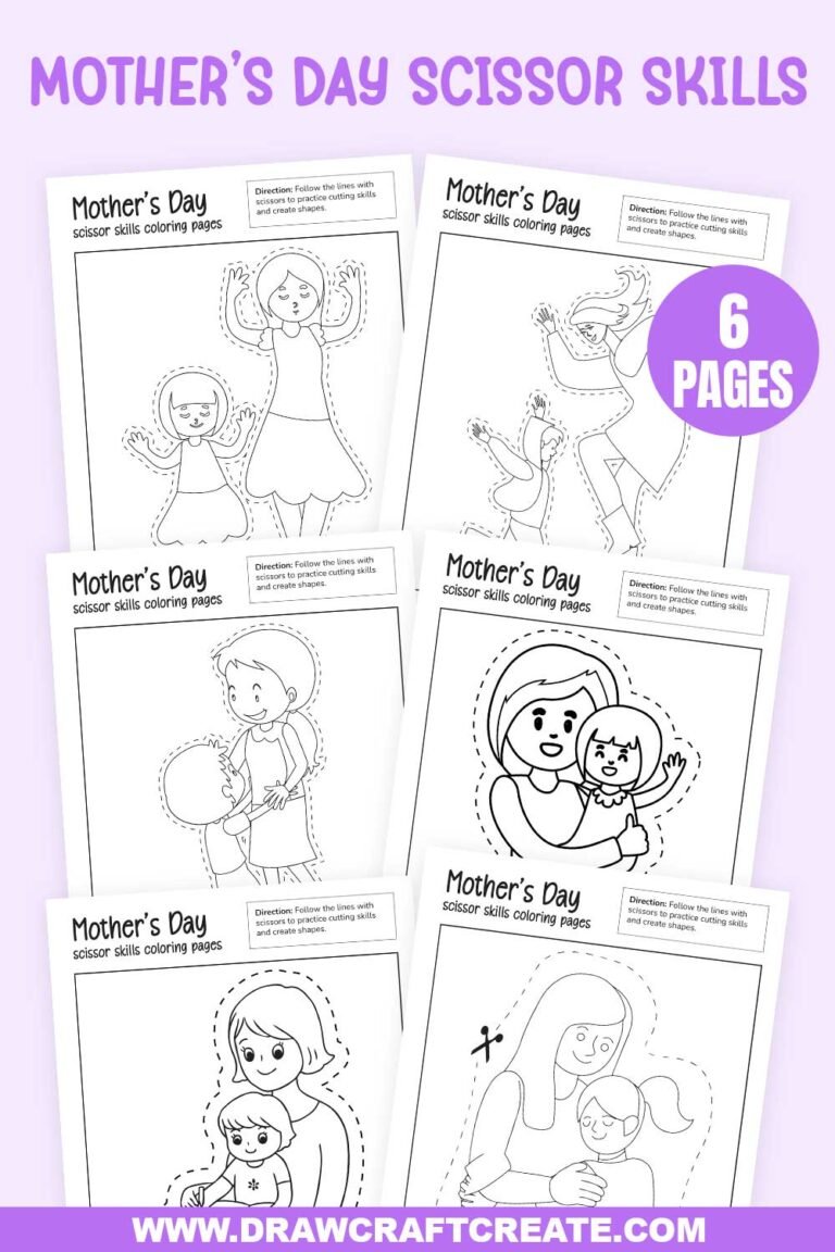 Free Printable Mother's Day Scissor Skills Coloring Pages - Draw Craft ...