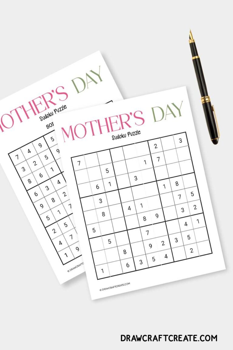 Free Printable Mother's Day Sudoku Puzzle - Draw Craft Create