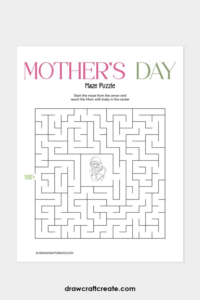 Free Printable Mother's Day Maze Puzzle - Draw Craft Create