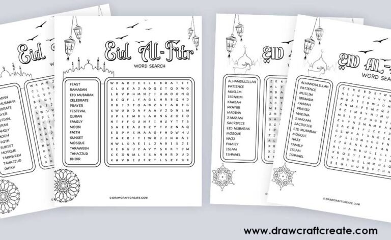 Free Printable Eid Word Search - Draw Craft Create