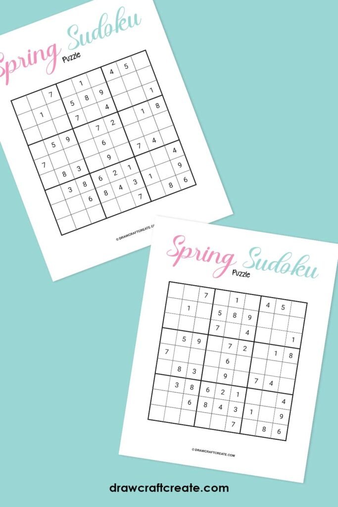 Free Printable Spring Sudoku Puzzle - Draw Craft Create