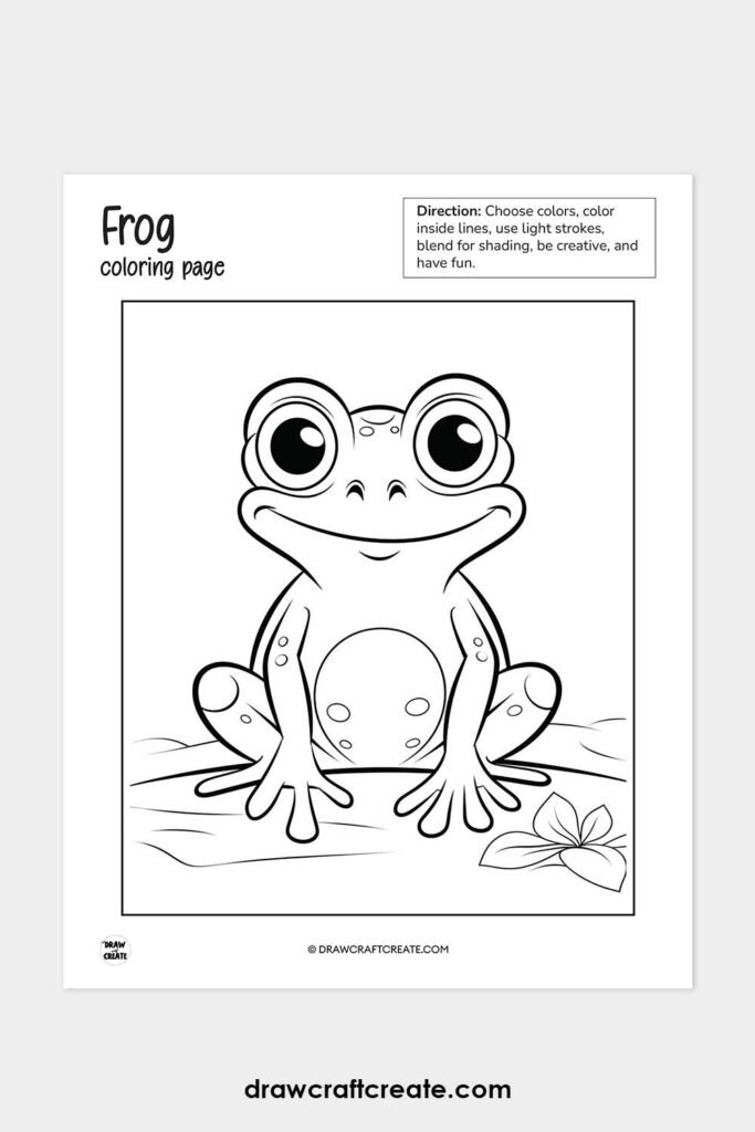 Frog Coloring Pages - Draw Craft Create