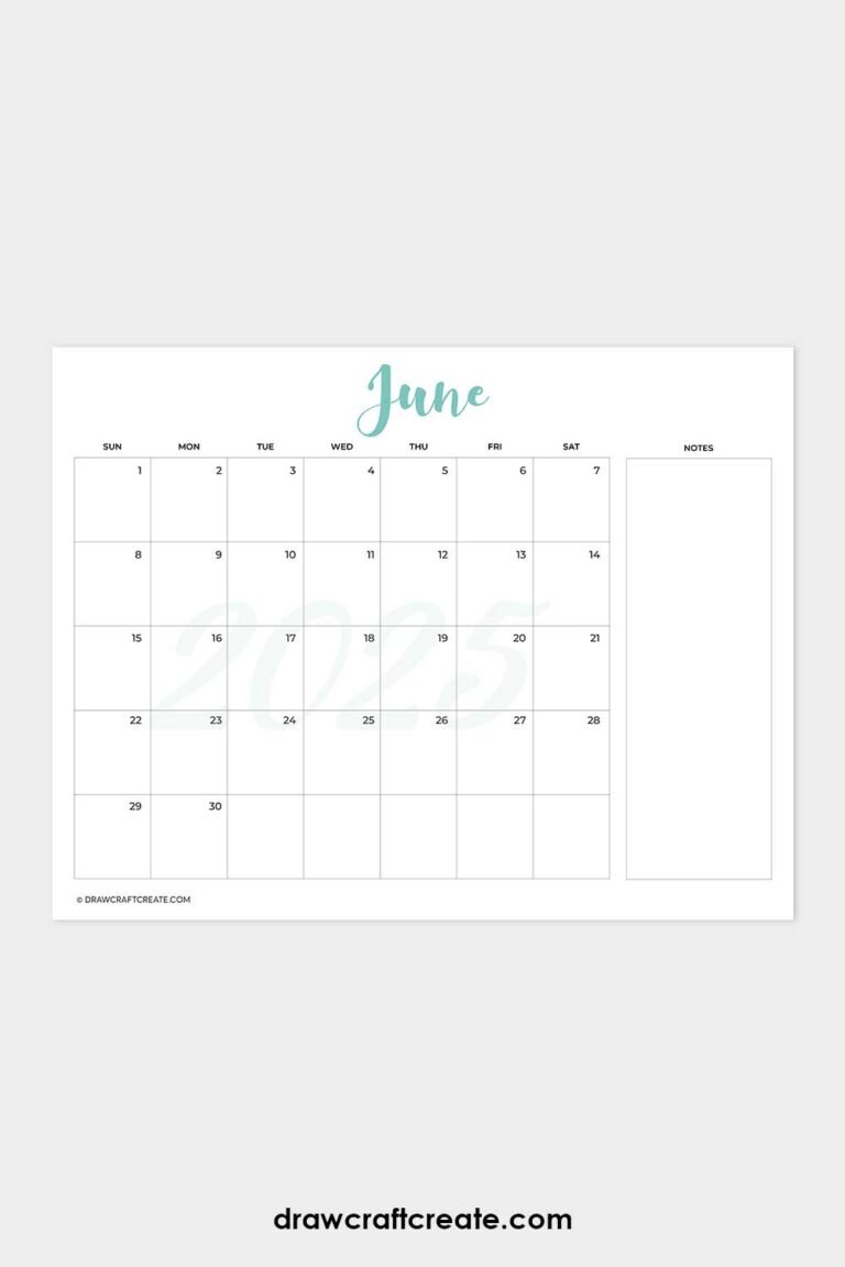Free Printable June 2025 Calendars - Draw Craft Create