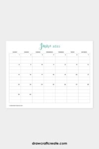 Free Printable June 2025 Calendars - Draw Craft Create