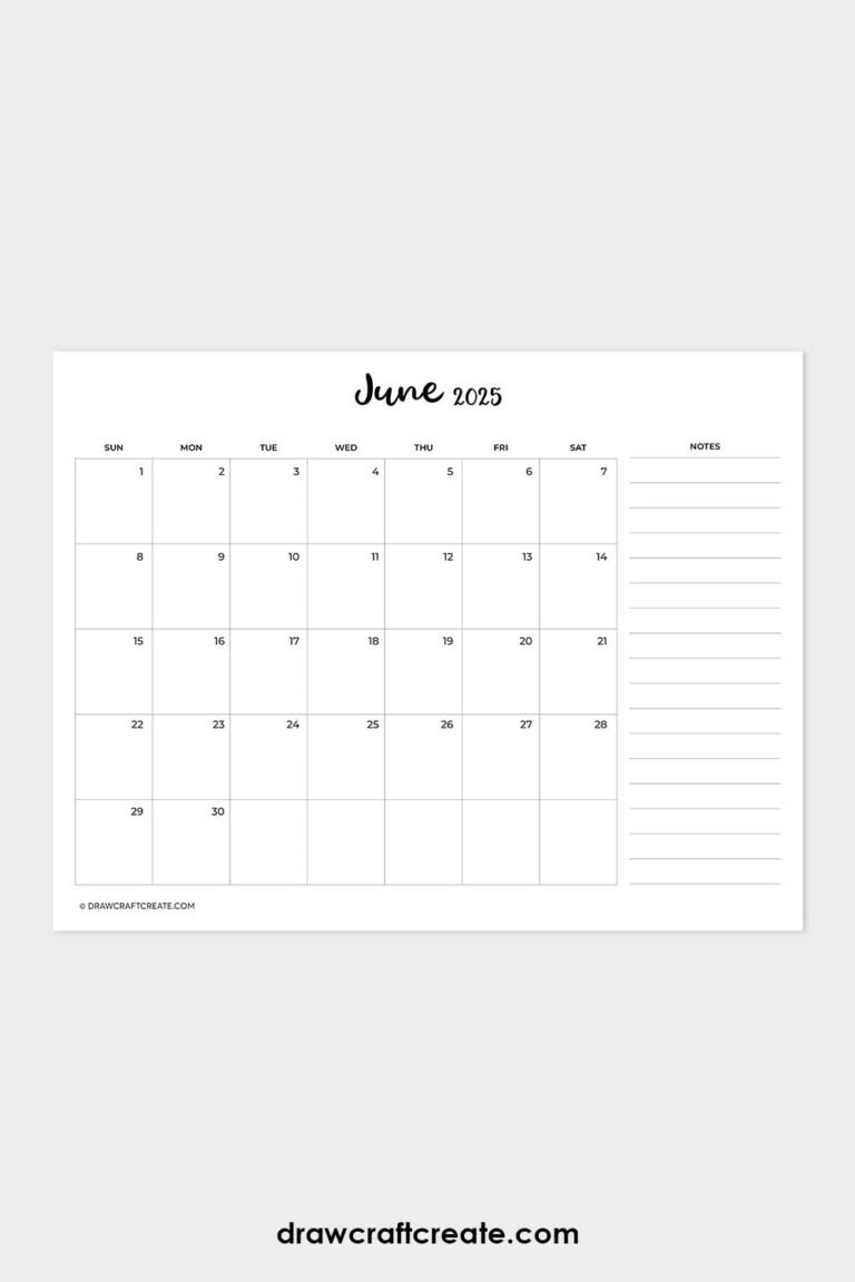 Free Printable June 2025 Calendars - Draw Craft Create