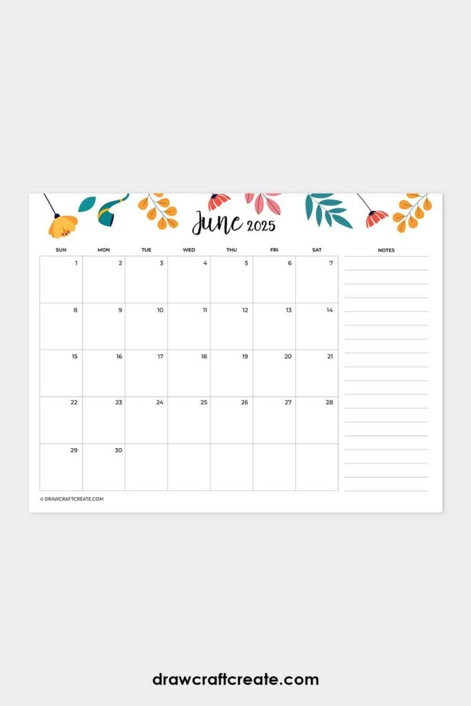 Free Printable June 2025 Calendars - Draw Craft Create