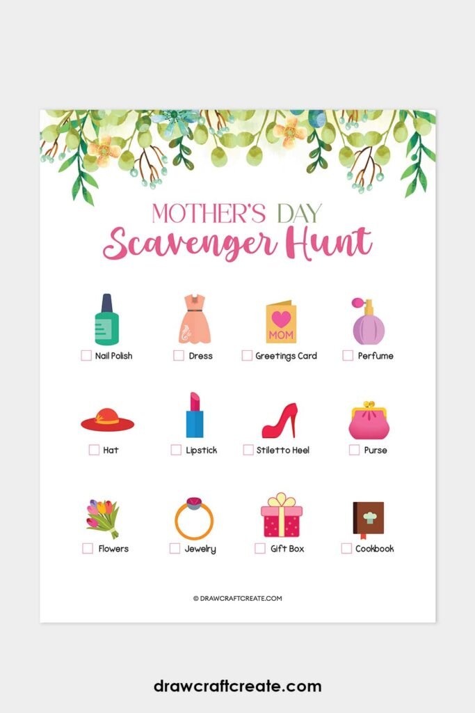15 Free Printable Mother's Day Games and Activities - Draw Craft Create