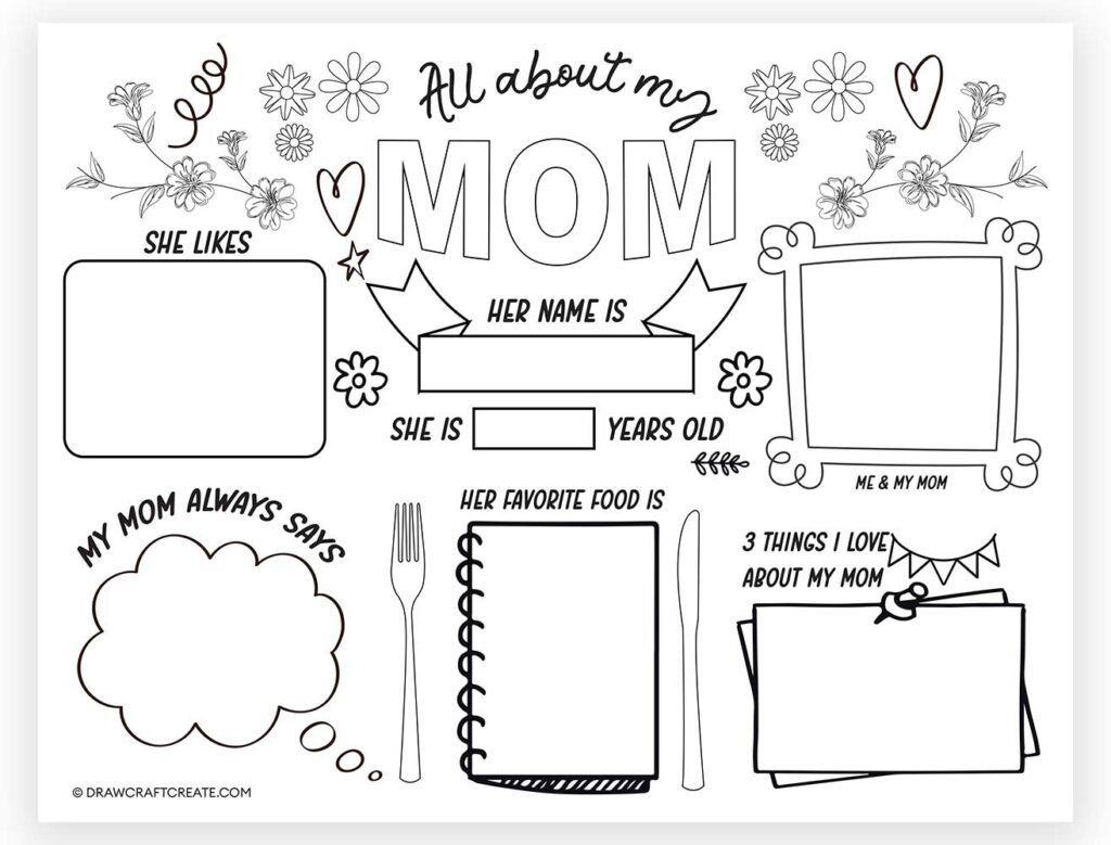 Free Printable Mother’s Day All About My Mom Questionnaires - Draw ...