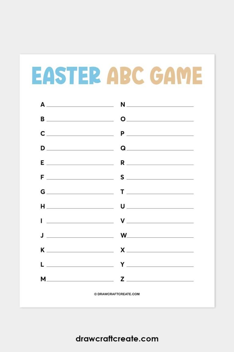 Free Printable Easter ABC Game - Draw Craft Create