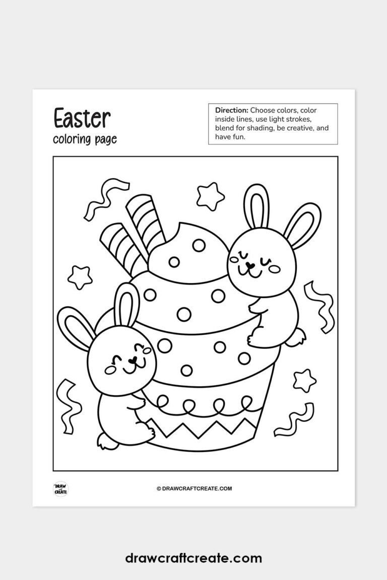 15 Free Printable Easter Coloring Pages - Draw Craft Create