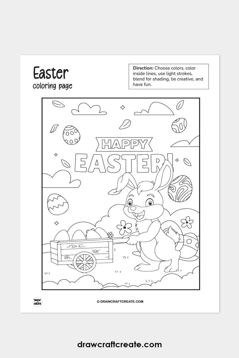 15 Free Printable Easter Coloring Pages - Draw Craft Create