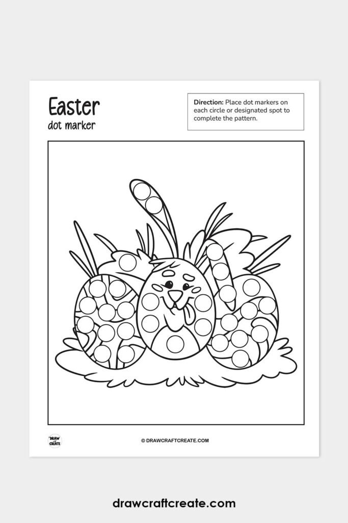10 Free Printable Easter Dot Marker Coloring Pages - Draw Craft Create