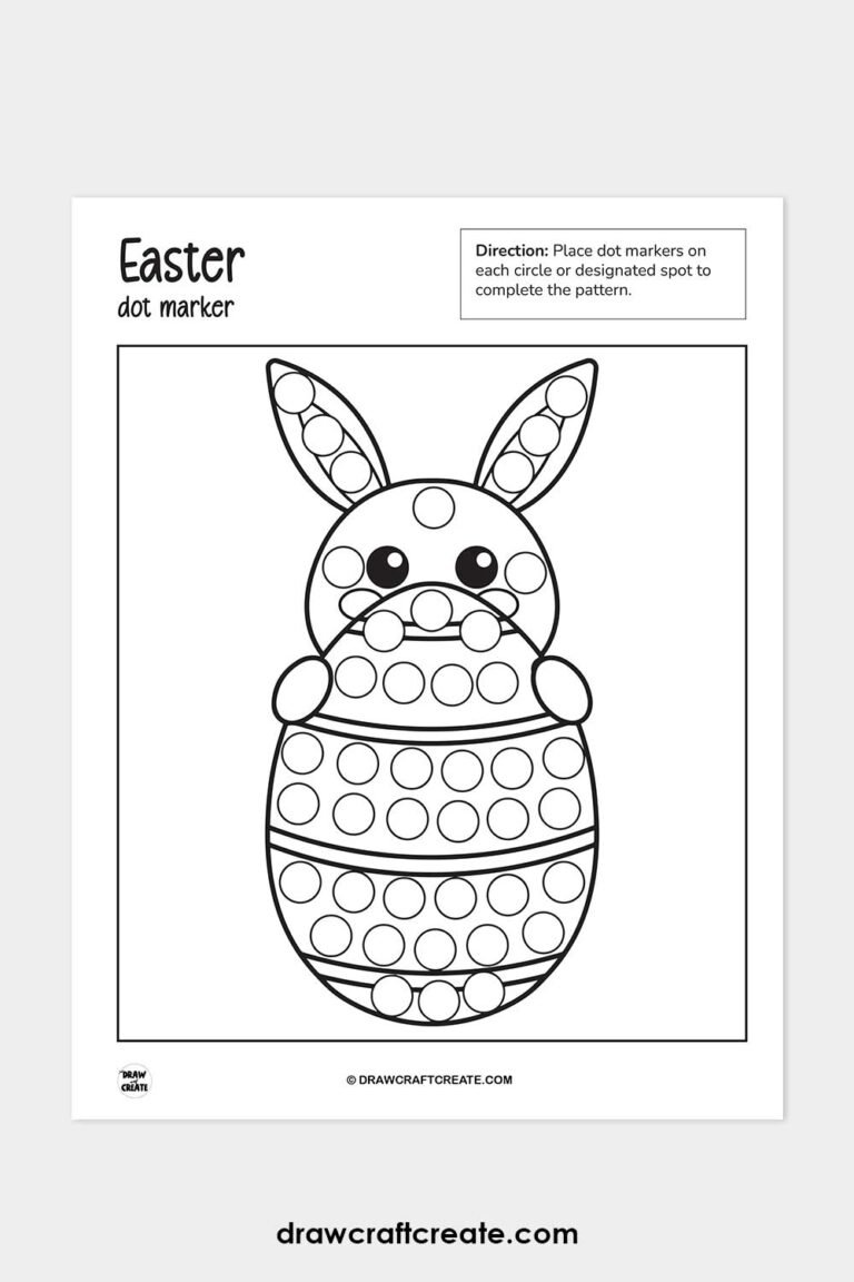 10 Free Printable Easter Dot Marker Coloring Pages - Draw Craft Create