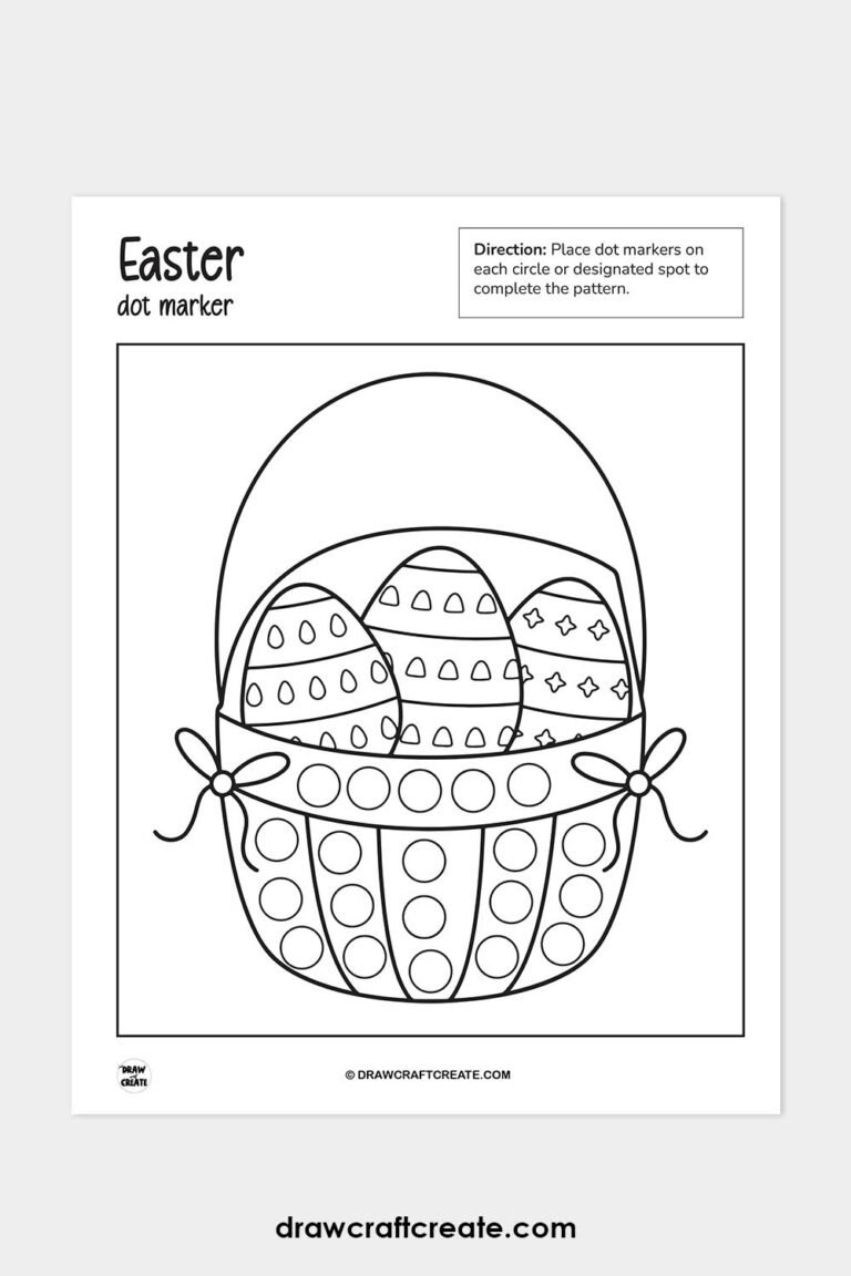 10 Free Printable Easter Dot Marker Coloring Pages - Draw Craft Create