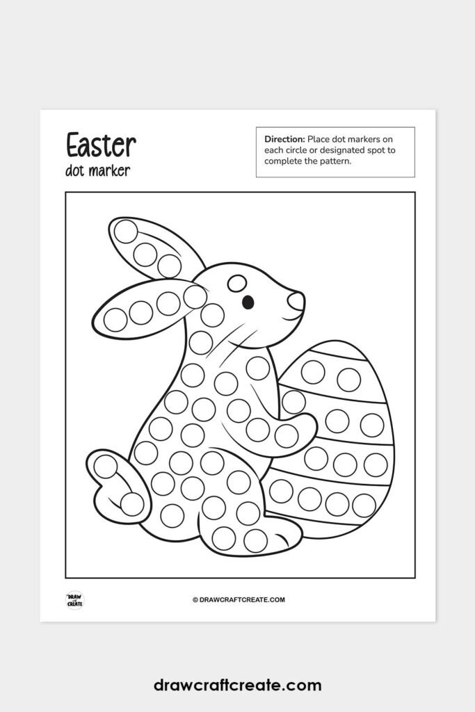 10 Free Printable Easter Dot Marker Coloring Pages - Draw Craft Create