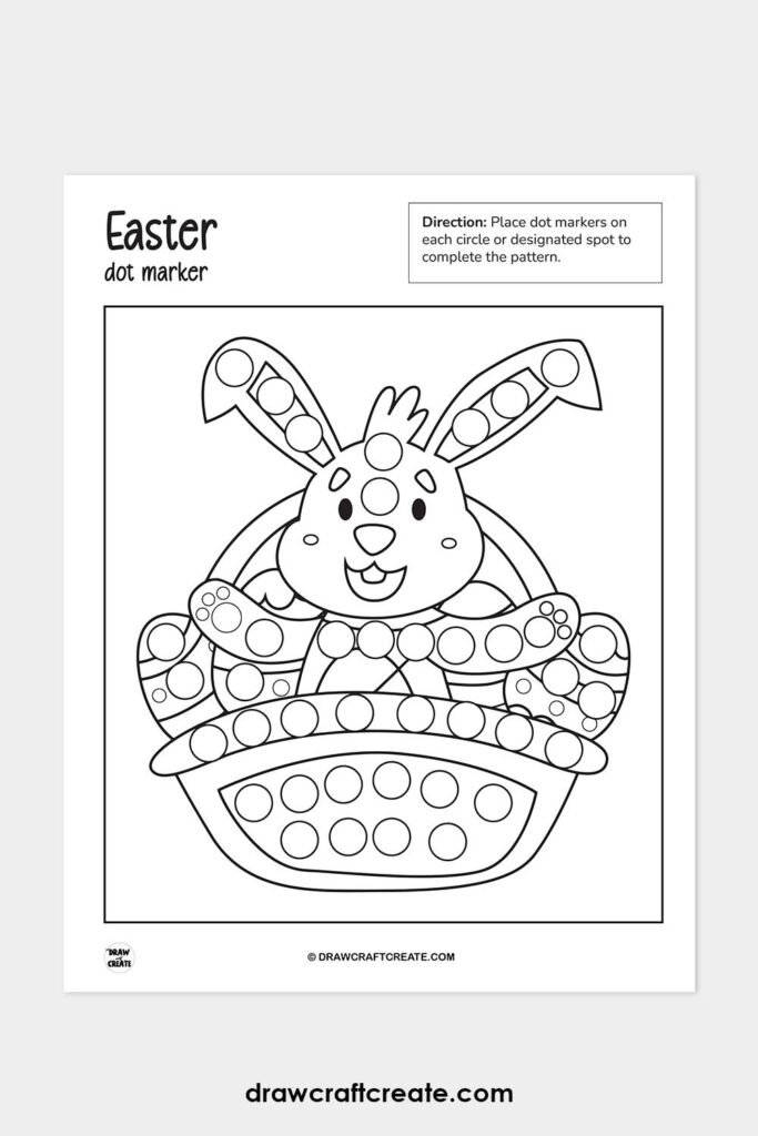 10 Free Printable Easter Dot Marker Coloring Pages - Draw Craft Create