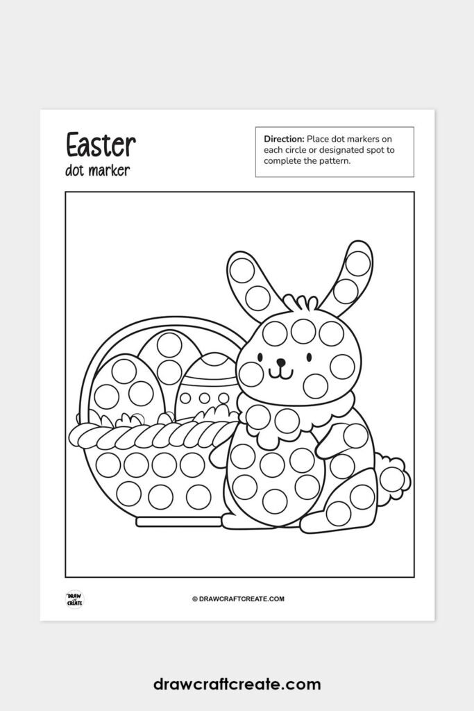10 Free Printable Easter Dot Marker Coloring Pages - Draw Craft Create