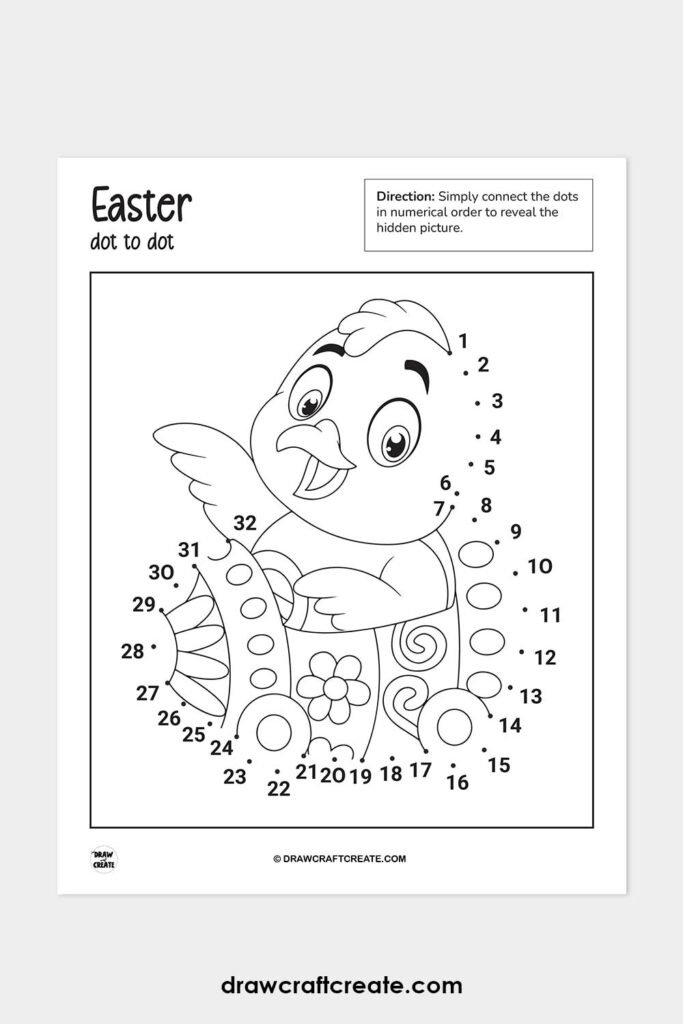 10 Free Printable Easter Dot To Dot Pages - Draw Craft Create