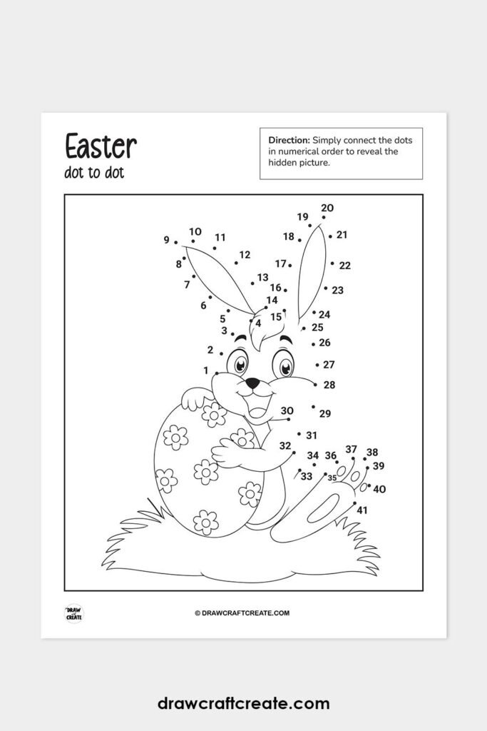 10 Free Printable Easter Dot To Dot Pages - Draw Craft Create