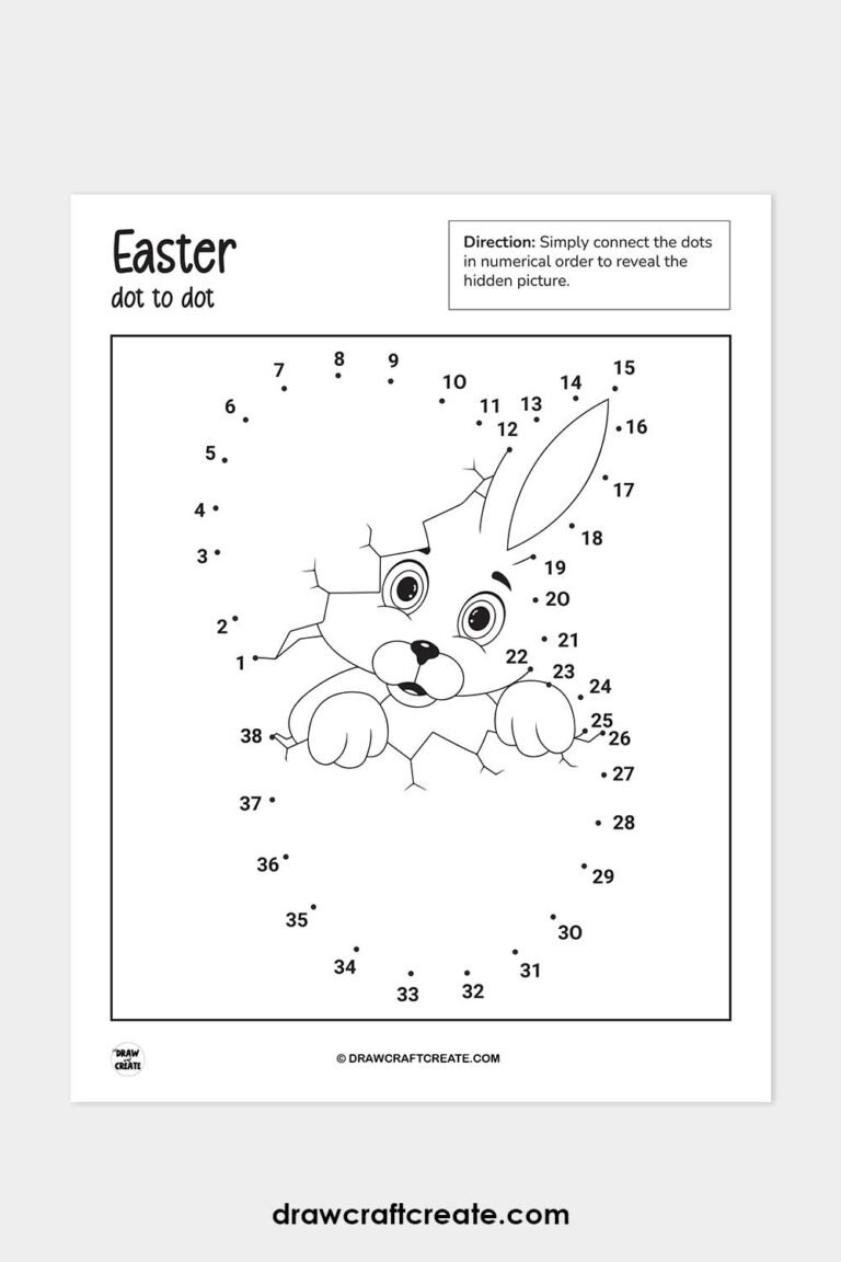 10 Free Printable Easter Dot To Dot Pages - Draw Craft Create