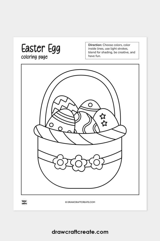 Free Printable Easter Egg Coloring Pages - Draw Craft Create