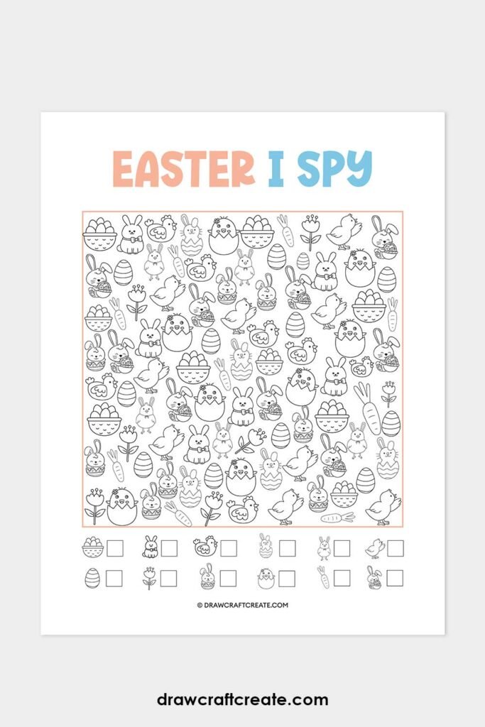 Free Printable Easter I Spy Game - Draw Craft Create