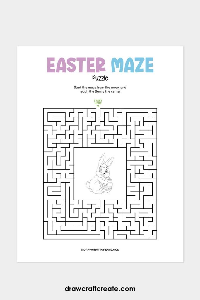 Free Printable Easter Maze Puzzle - Draw Craft Create
