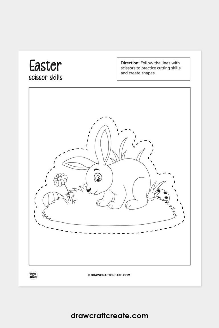10 Free Printable Easter Scissor Skills Coloring Pages - Draw Craft Create