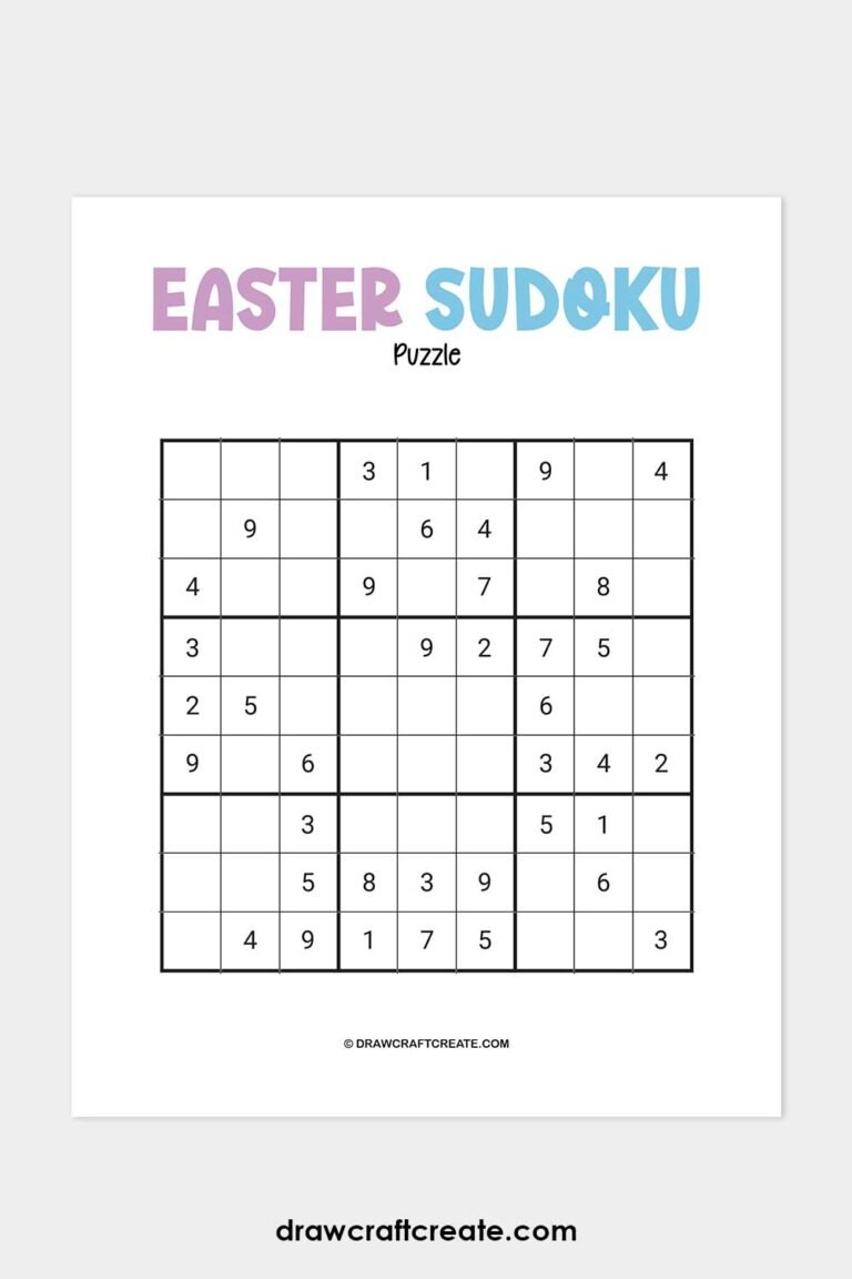 Free Printable Easter Sudoku Puzzle - Draw Craft Create