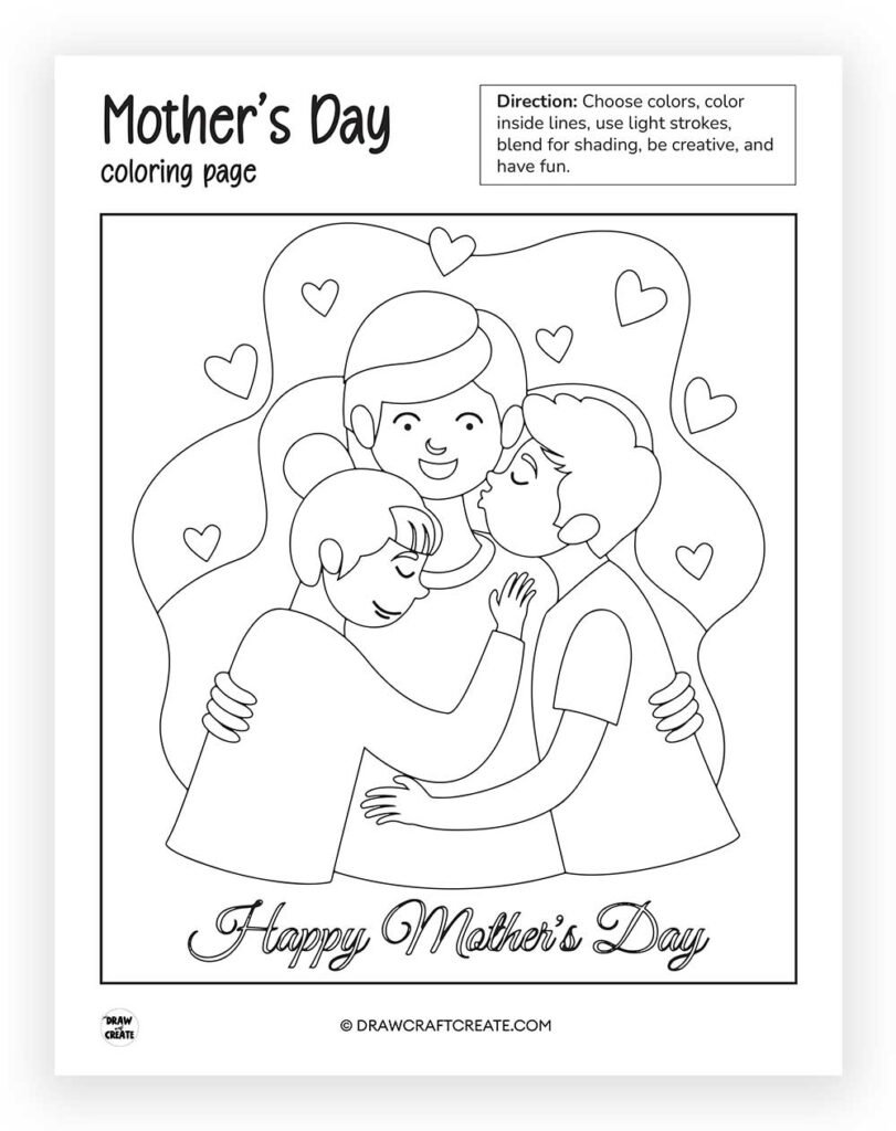 Free Printable Mother's Day Coloring Pages - Draw Craft Create