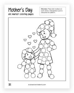 Free Printable Mother's Day Dot Marker Coloring Pages - Draw Craft Create