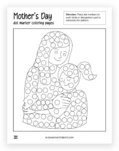 Free Printable Mother's Day Dot Marker Coloring Pages - Draw Craft Create