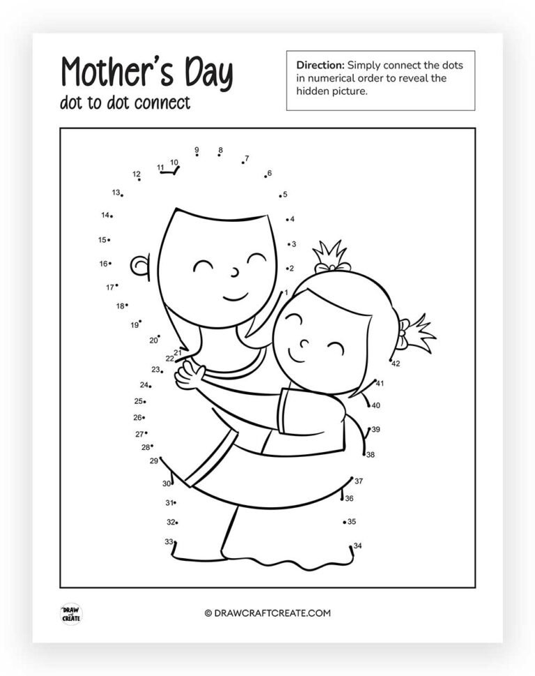 Free Printable Mother's Day Dot To Dot Pages - Draw Craft Create