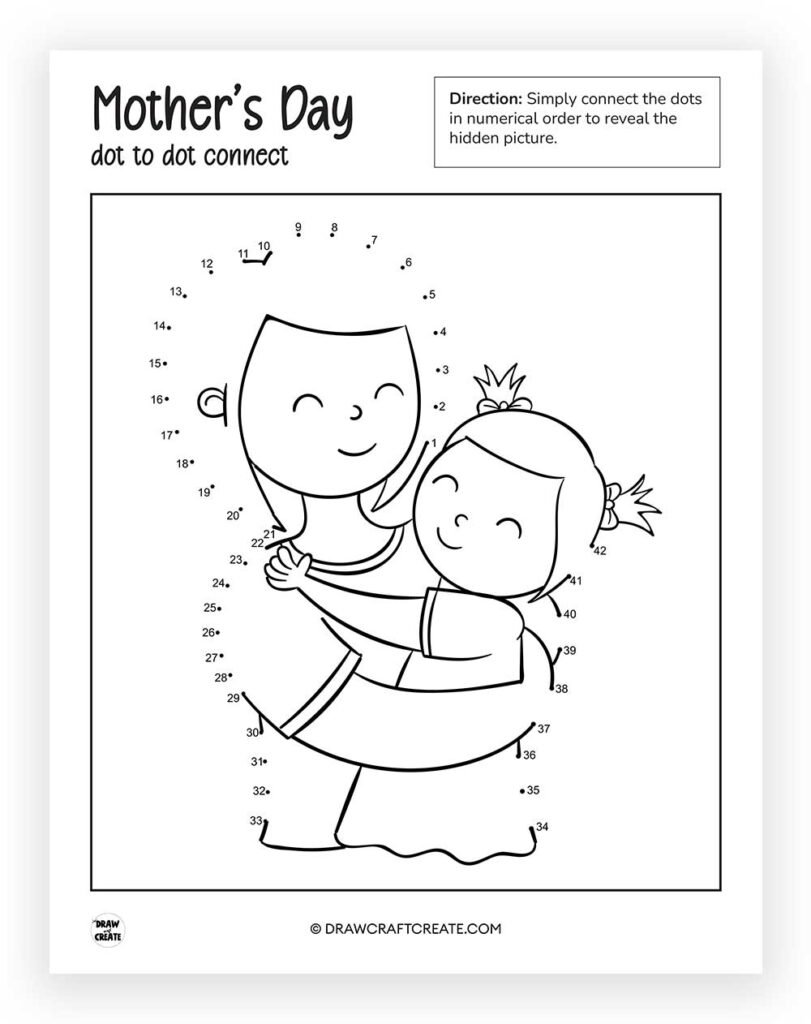 Free Printable Mother's Day Dot To Dot Pages - Draw Craft Create