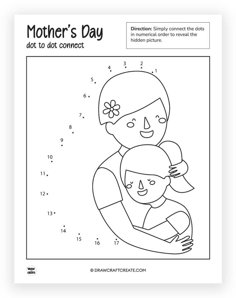 Free Printable Mother's Day Dot To Dot Pages - Draw Craft Create
