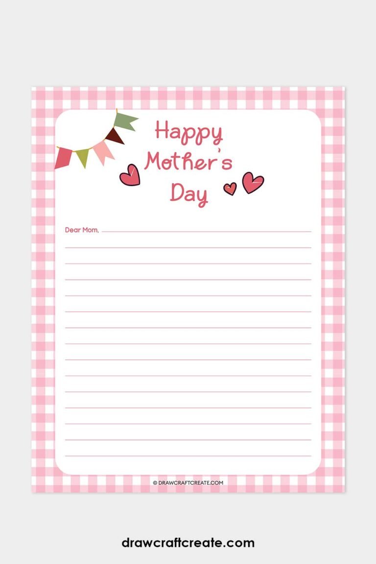 Free Printable Mother's Day Letter Template - Draw Craft Create