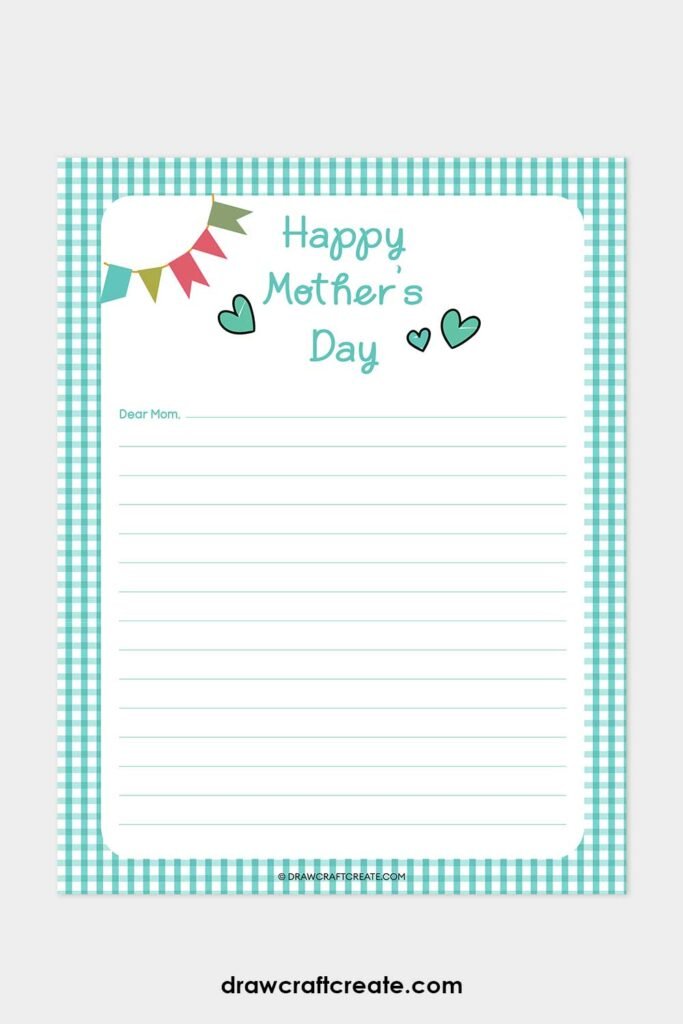 Free Printable Mother's Day Letter Template - Draw Craft Create