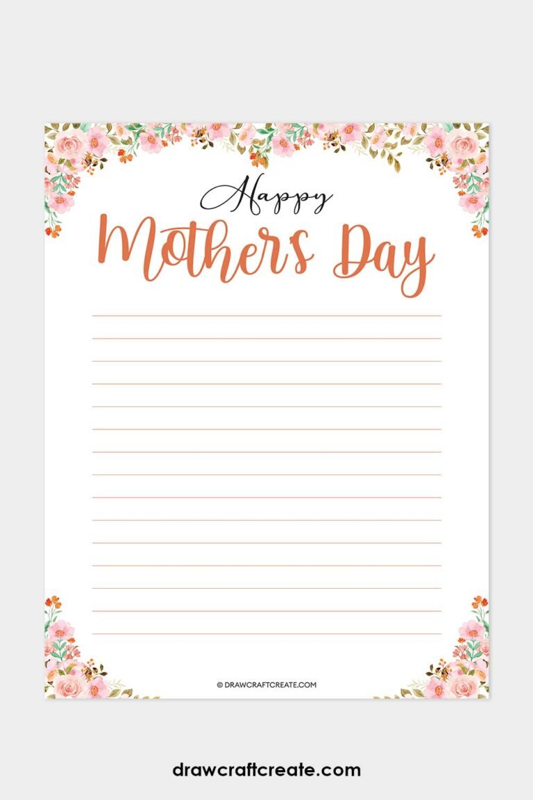 Free Printable Mother's Day Letter Template - Draw Craft Create