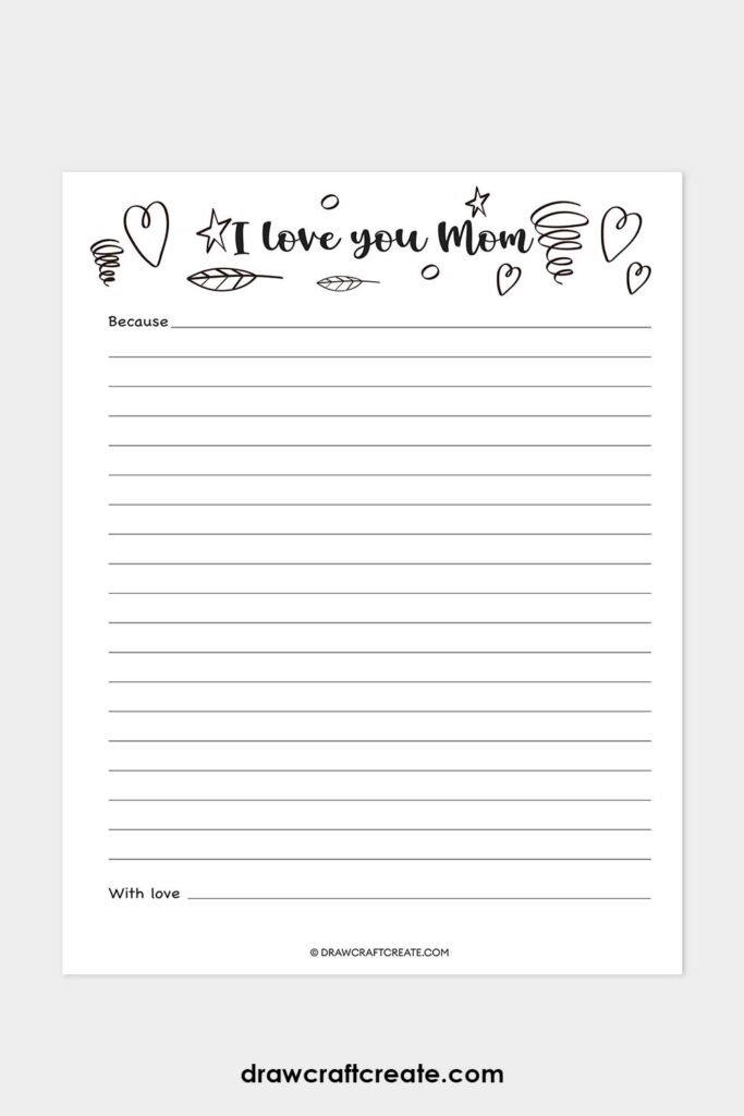 Free Printable Mother's Day Letter Template - Draw Craft Create