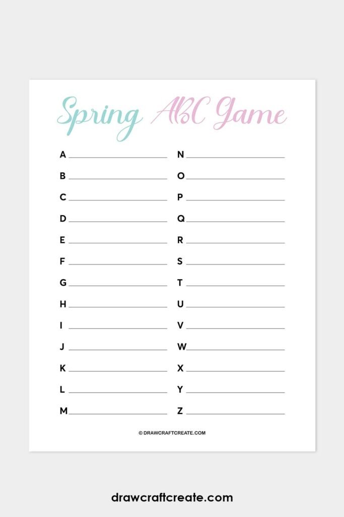 17 Free Printable Spring Games and Activities - Draw Craft Create