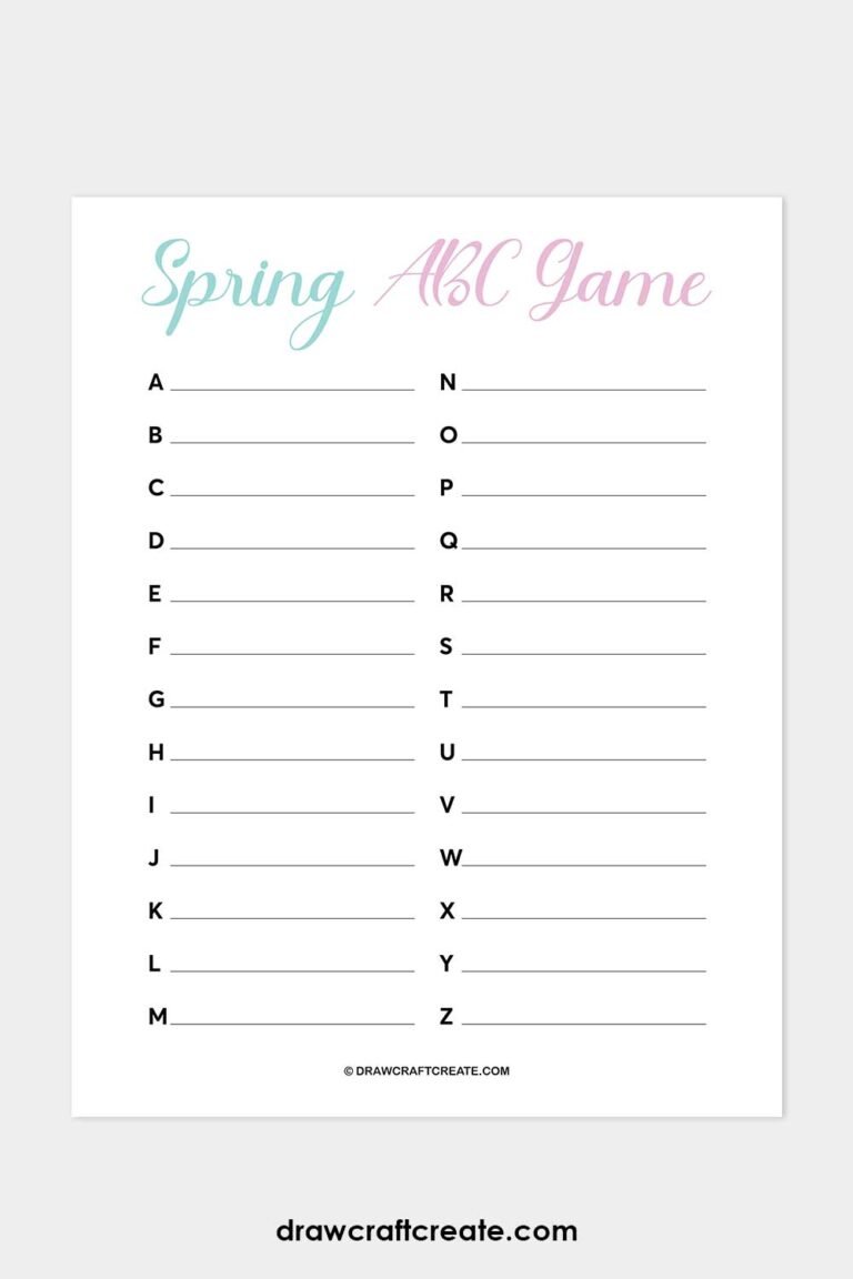17 Free Printable Spring Games and Activities - Draw Craft Create