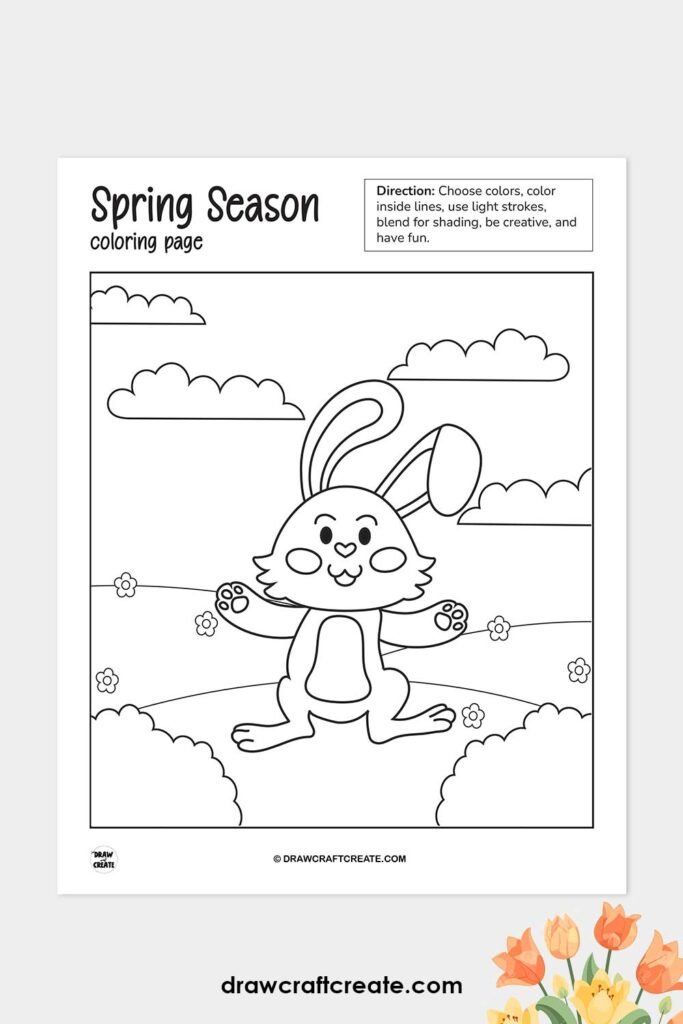 10 Free Printable Spring Coloring Pages - Draw Craft Create