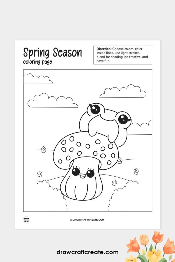 10 Free Printable Spring Coloring Pages - Draw Craft Create